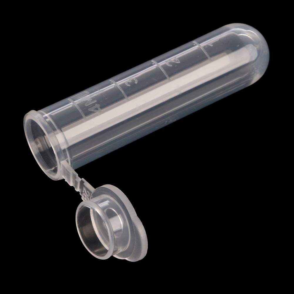 GBSTORE 50 Pcs 5ML Plastic Microcentrifuge Tubes Vial Sample Container, Centrifuge Tube with Graduated and Snap Cap,for Sample Storage Container Fragrance Beads Liquid