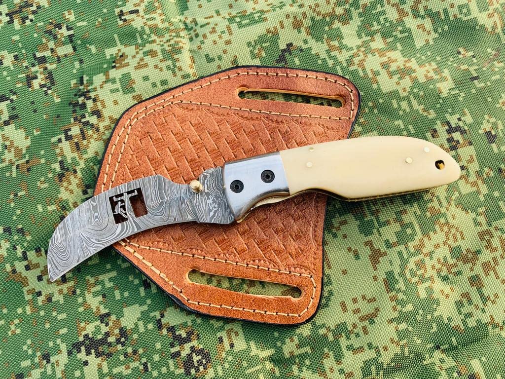 CHK Beautiful Handmade Hawkbil Folding with lineman blade