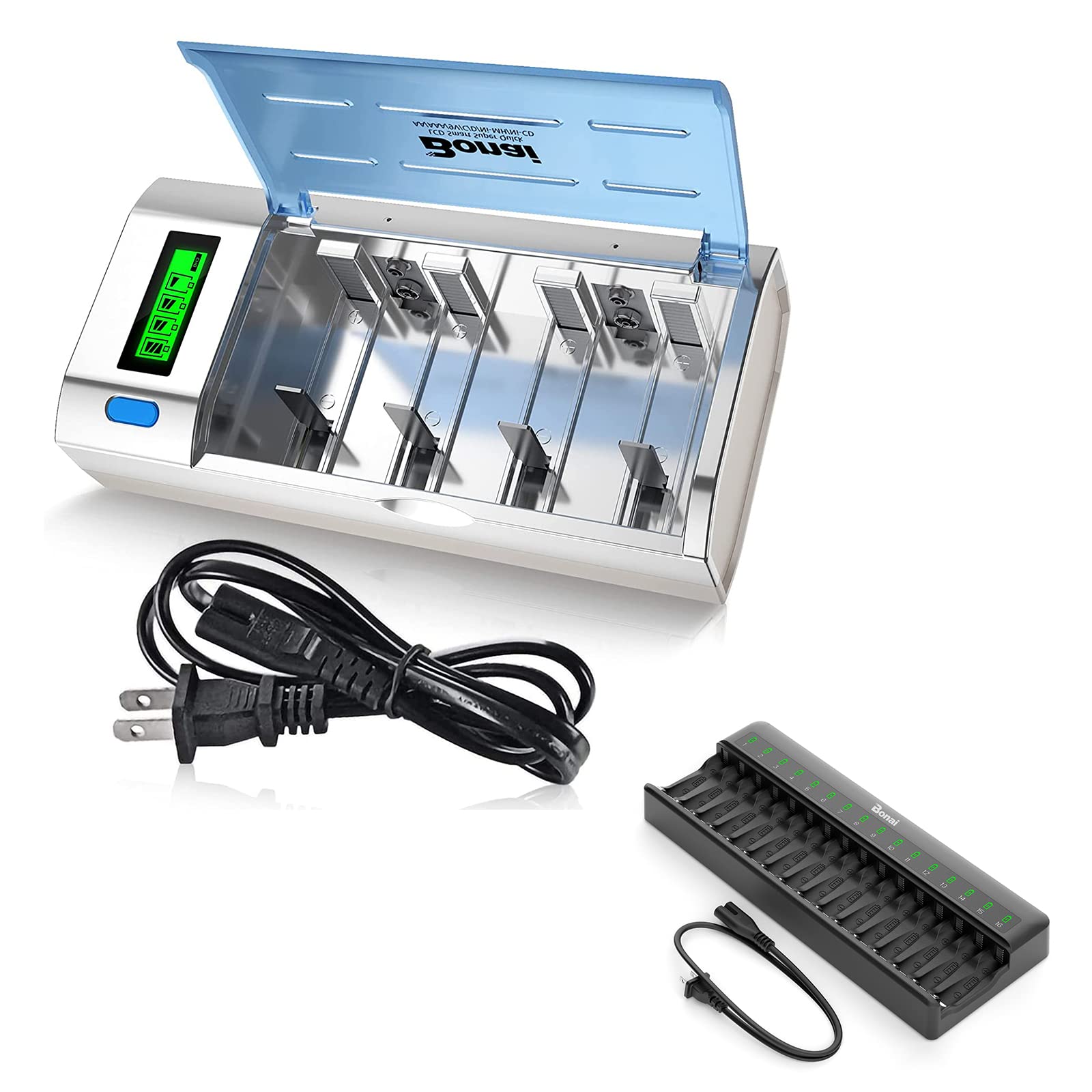 BONAI Battery Charger for C D AA AAA Rechargeable Batteries, No Battery Included