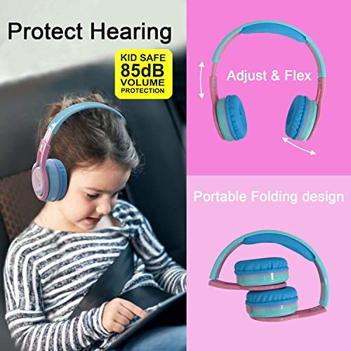 Contixo 7 inch Kids Learning Tablet Bundle - 32GB Storage, Bluetooth, Android, Dual Cameras, Parental Control, Kids Bluetooth Headphone & Tablet Bag - Pink
