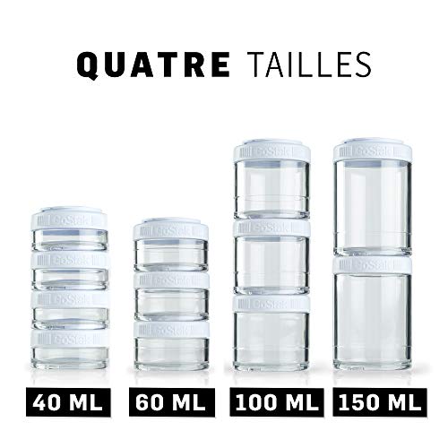 BlenderBottle GO STAK Blender Bottle, 100cc 3-Pak, White
