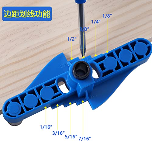 Dowel Jig with Center Scriber 71 Pcs Handheld Dowel Jig Kit Adjustable Punch Locator with Wood Dowels Pins Drill Bits