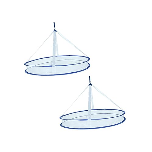 HOMSFOU 2pcs Drying Rack Foldable Laundry Rack Hanging Dry Windproof Cloth Dryer Outdoor Clothes Airer Drying Basket Single-Layer Clothes Basket Drying Hanger Sock Hanger Drying line Flat