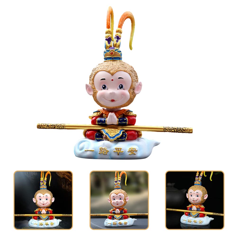 Car Shaking Head Doll Toy: Monkey Figurine Sun Wukong Statue Chinese Mythology Figure Collection for Home Office Table Dashboard Decoration