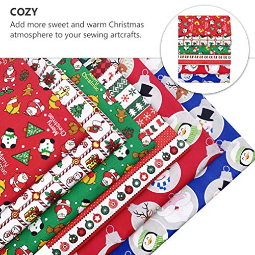 KESYOO Quilted Fabric 6pcs Christmas Cotton Fabric Sheet Patchwork Fabric Scrap Cotton Quilting Fabric Cloth for DIY Sewing Scrapbooking Christmas Dress Crafts 50cm*40cm Quilt Fabric
