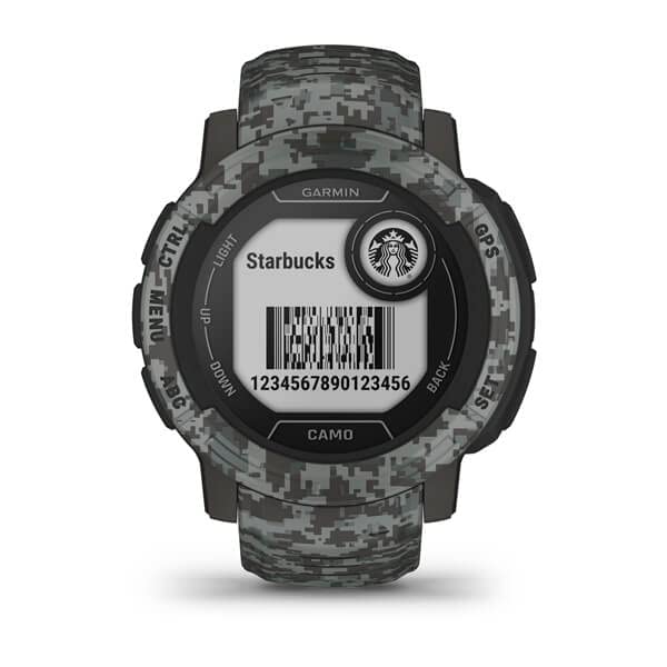 Garmin Instinct 2 - Camo Edition Smart Watch Graphite Camo + Watch Charging Stand + USB Car/Wall Adapter + 6Ave Cleaning Kit (010-02626-13)