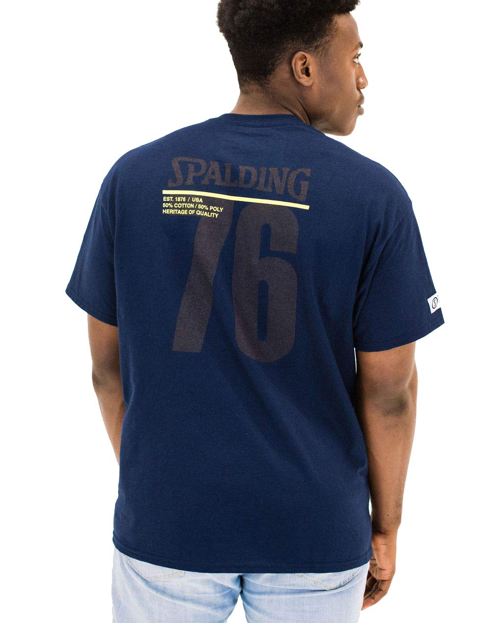 Spalding Men's Varsity Crew Neck T-Shirt Peacoat