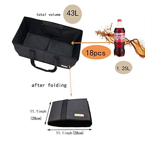 Large Folding Picnic Basket, Laundry Basket,Large Utility Tote Bag, Reusable Basket, Storage Bag, Shopping Bag, Car Storage Box.