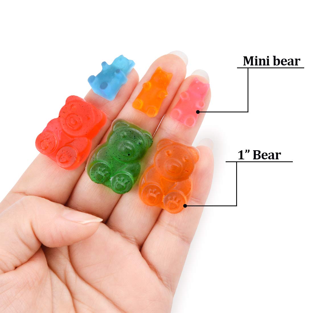CAKETIME Gummy Bear Molds Candy Molds - 1" Gummy Molds Bear Large Chocolate Molds Silicone 4 Pack LFGB Pinch Test Approved Best Food Grade Silicone Molds