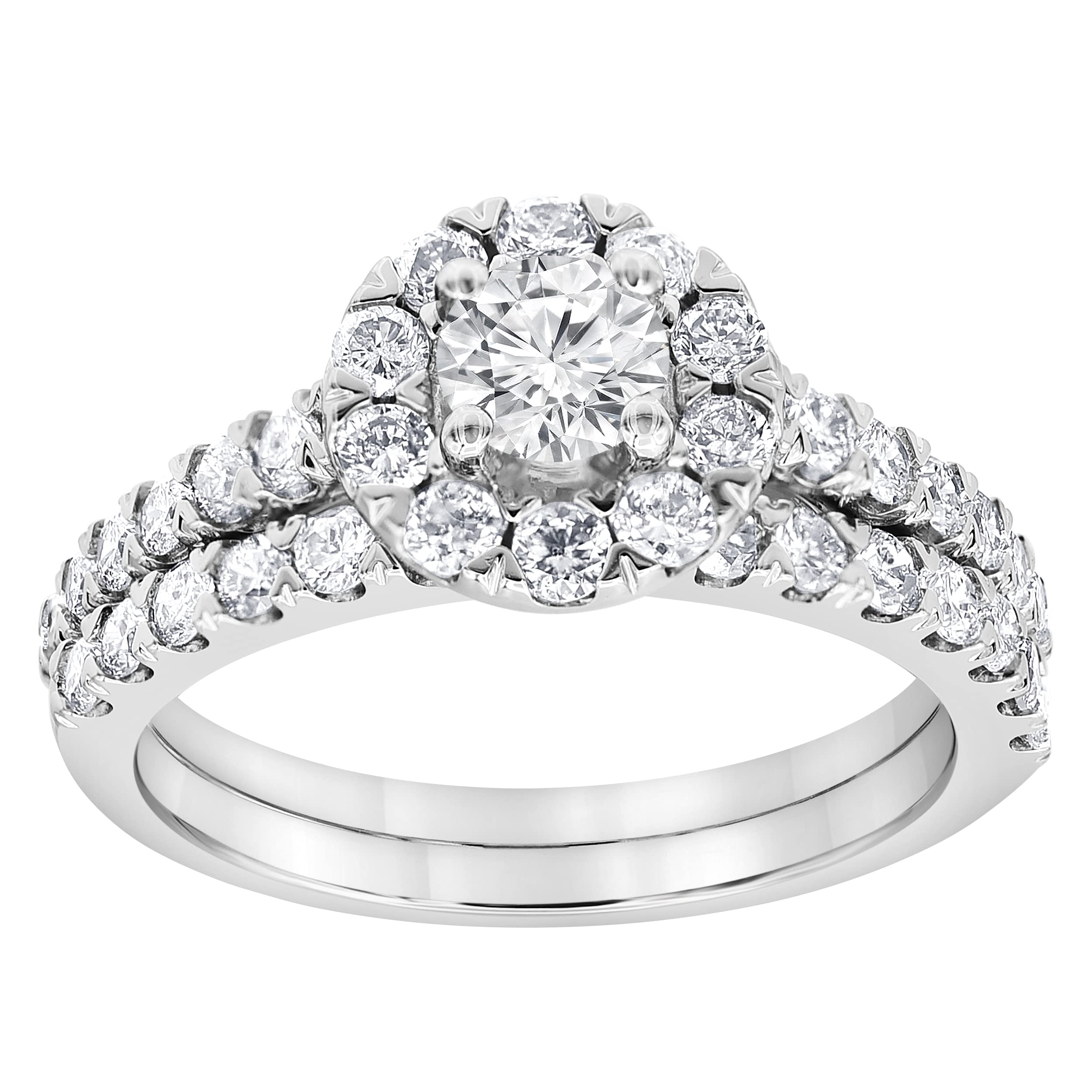 Beyond Brilliance 1.50 Carat Diamond, Prong Set 14K White Gold Round Cut Lab-Grown Diamond Bridal Ring Set (J, VS-SI2) Fine Jewelry for Women| Gift Box Included (SIZE-7)