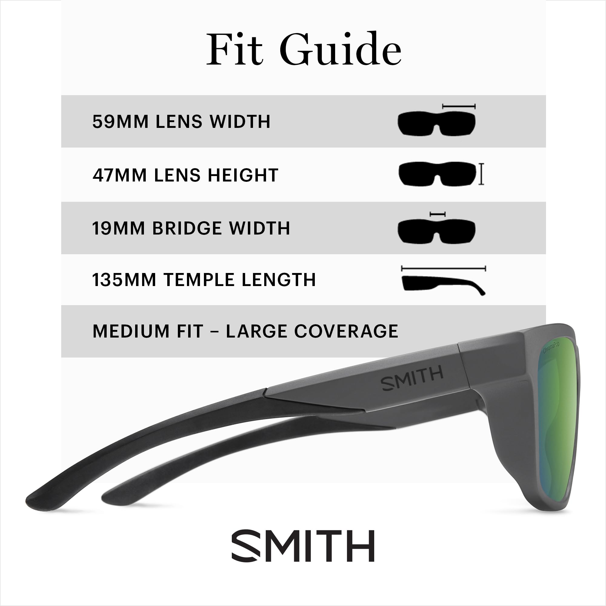 SMITH Barra Sunglasses with ChromaPop Lens Technology – Polarized Performance Sports Active Sunglasses for Watersports, Fishing & More – For Men & Women