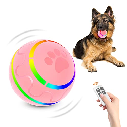 CUXMUX Remote Control Dog Balls, Peppy Pet Ball for Dogs, Aggressive Chewers Toy, Automatic Interactive Rolling & Shaking Gifts for Dog