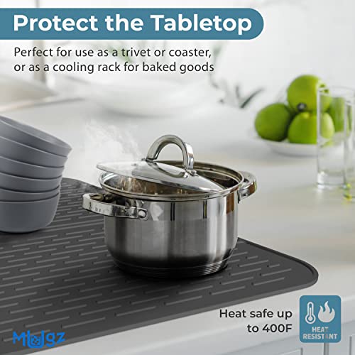 Large Silicone Dish Drying Mat for Kitchen Counter Size 20.5β x 17.7β, Eco Friendly Food Grade Drying Mat, Easy to Clean, Heat Resistant Hot Pot Holder, Dish Washer Safe