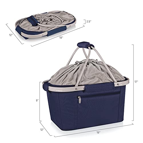 PICNIC TIME ONIVA - a Brand Michigan Wolverines - Metro Basket Collapsible Cooler Tote, (Navy Blue)