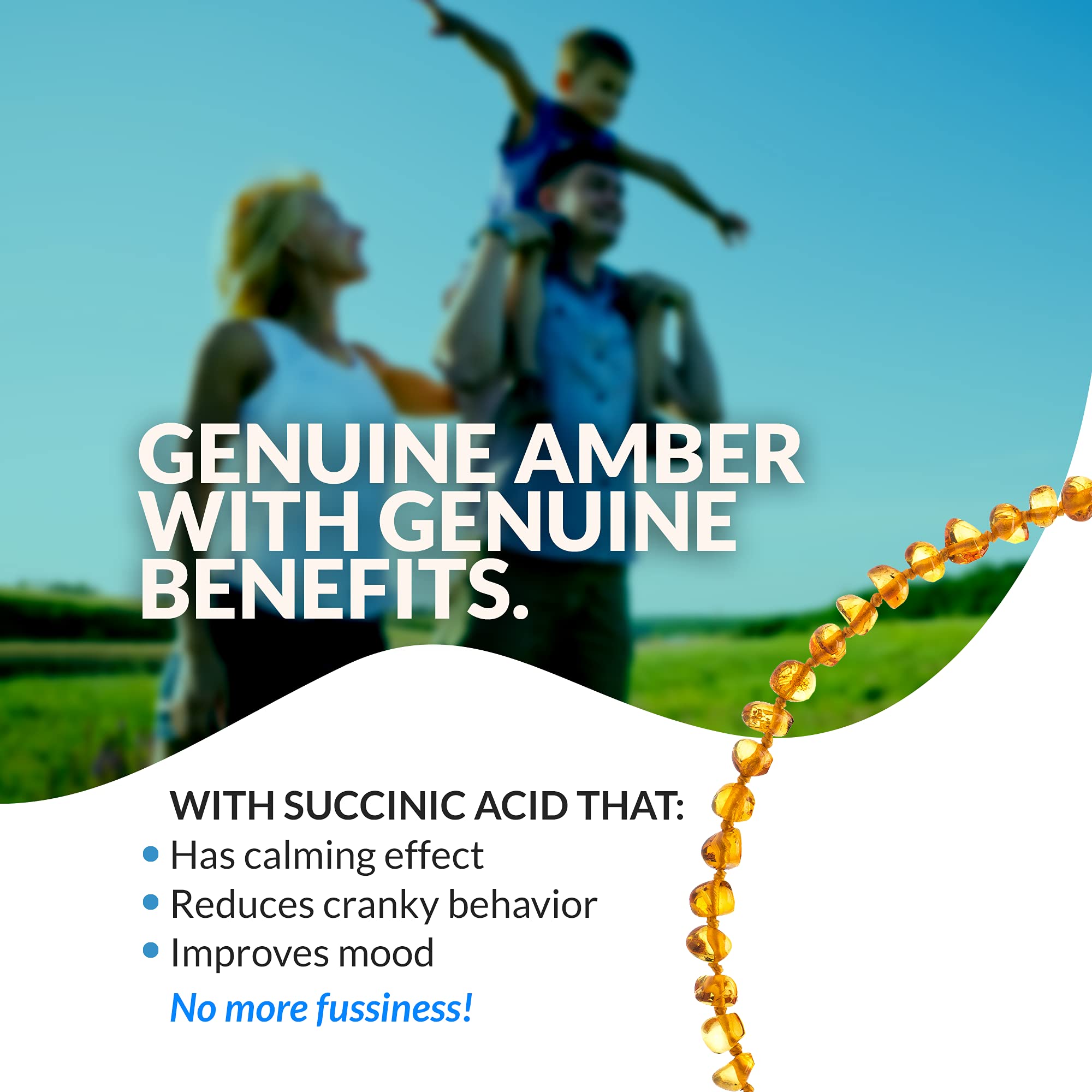 Baltic Wonder Baltic Amber Necklace (Baroque Honey) Unisex - 100% Certified Authentic Baltic.