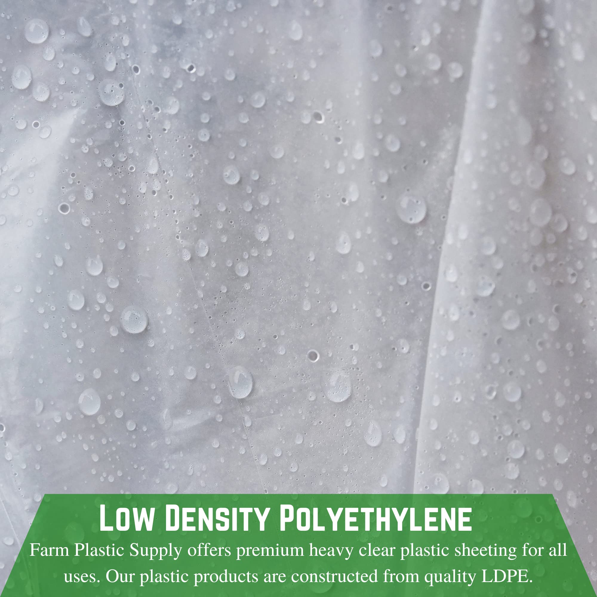 Farm Plastic Supply - Clear Plastic Sheeting - 10 mil - (10' x 100') – Clear Plastic Roll for Spray Barrier, Construction Plastic Sheeting, Roll of Plastic Sheeting Heavy Duty, Thick Plastic Sheeting