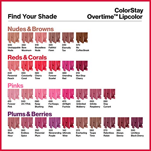 Revlon Liquid Lipstick with Clear Lip Gloss, ColorStay Overtime Lipcolor, Dual Ended with Vitamin E, 360 Endless Spice, 0.07 Oz