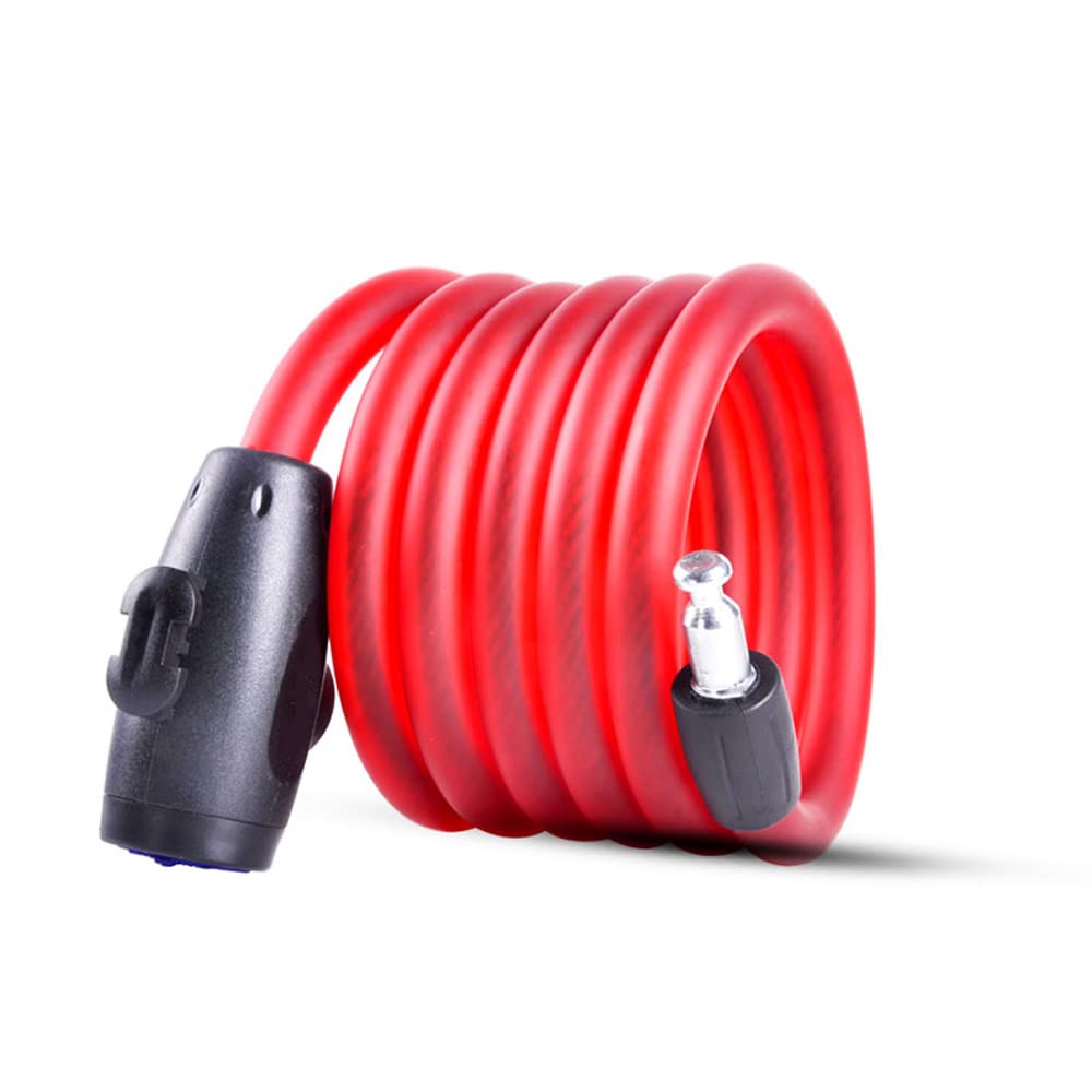 AZPINGPAN 180cm Color Waterproof and Rustproof Bicycle Lock丨thick PVC-Wrapped Portable Steel Wire Chain Code Lock丨self-Winding Design Outdoor Riding Steel Cable Accessories