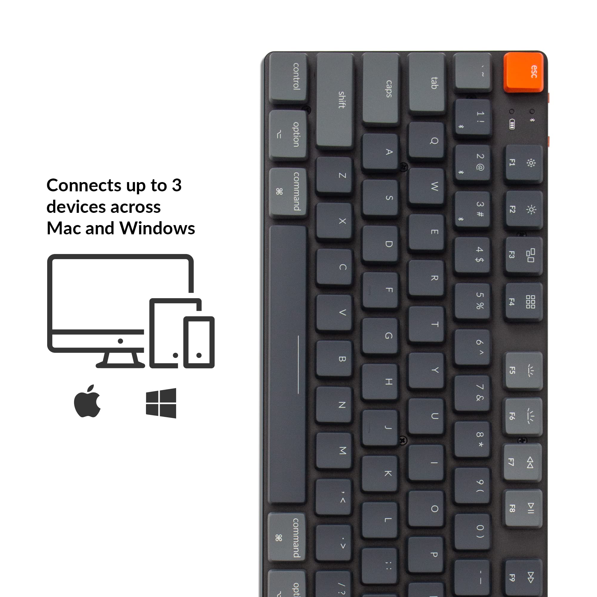 Keychron K5 SE Ultra-Slim Full Size 104 Keys Hot-swappable Wireless Bluetooth/Wired USB Mechanical Keyboard, with Low-Profile Gateron Red Switch RGB Backlight Computer Keyboard for Mac and Windows