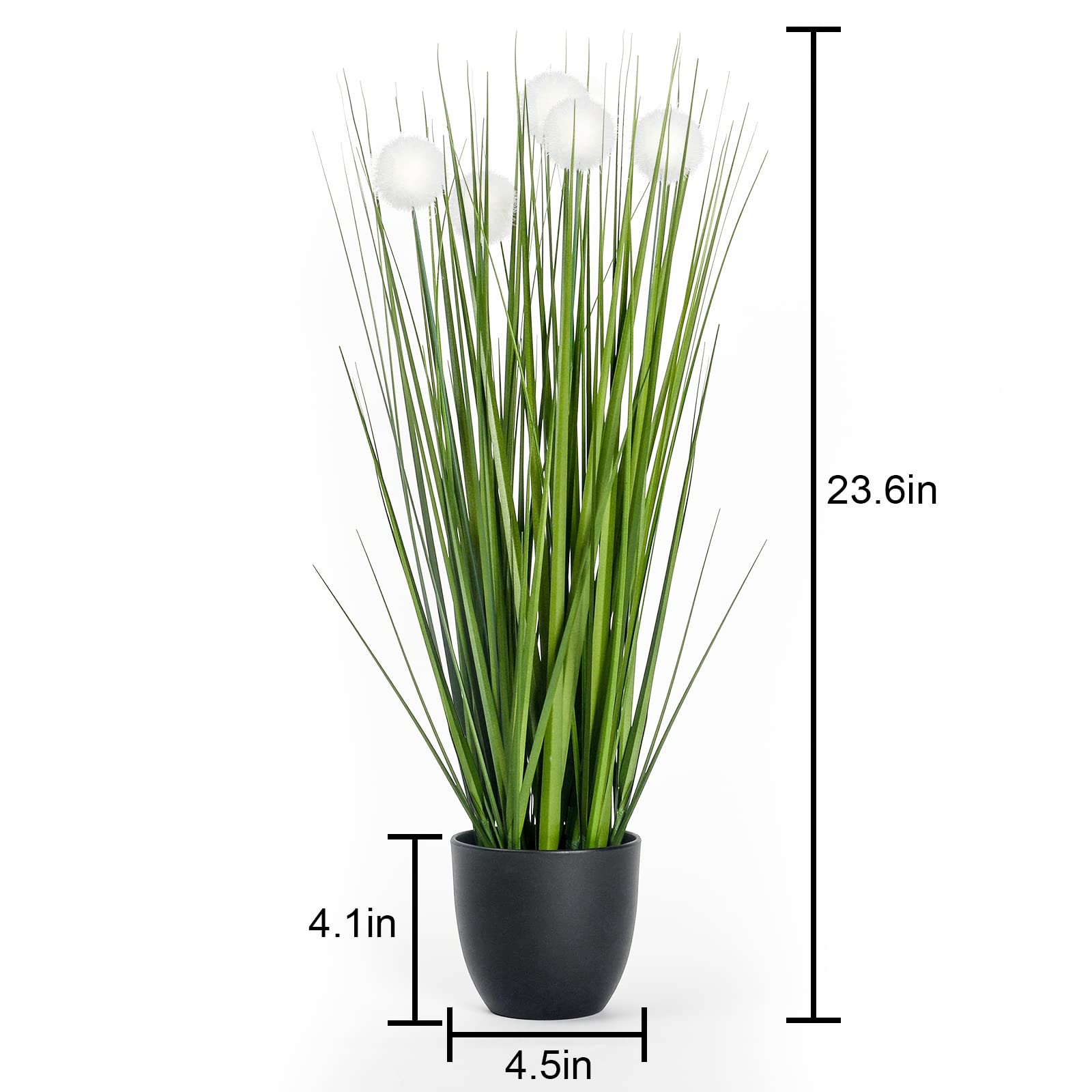 luxsego Artificial Plants with Pot - 23.6 Inches Artificial Snowball Flower Desk Decorations, Fake Plants Greenery Decor for Home, Office, Bathroom, Wedding, Garden, Indoor and Outdoor