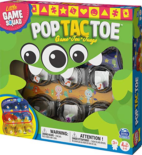 Spin Master Games Pop Tac Toe Popper Board Game, for Families and Kids Ages 3 and u