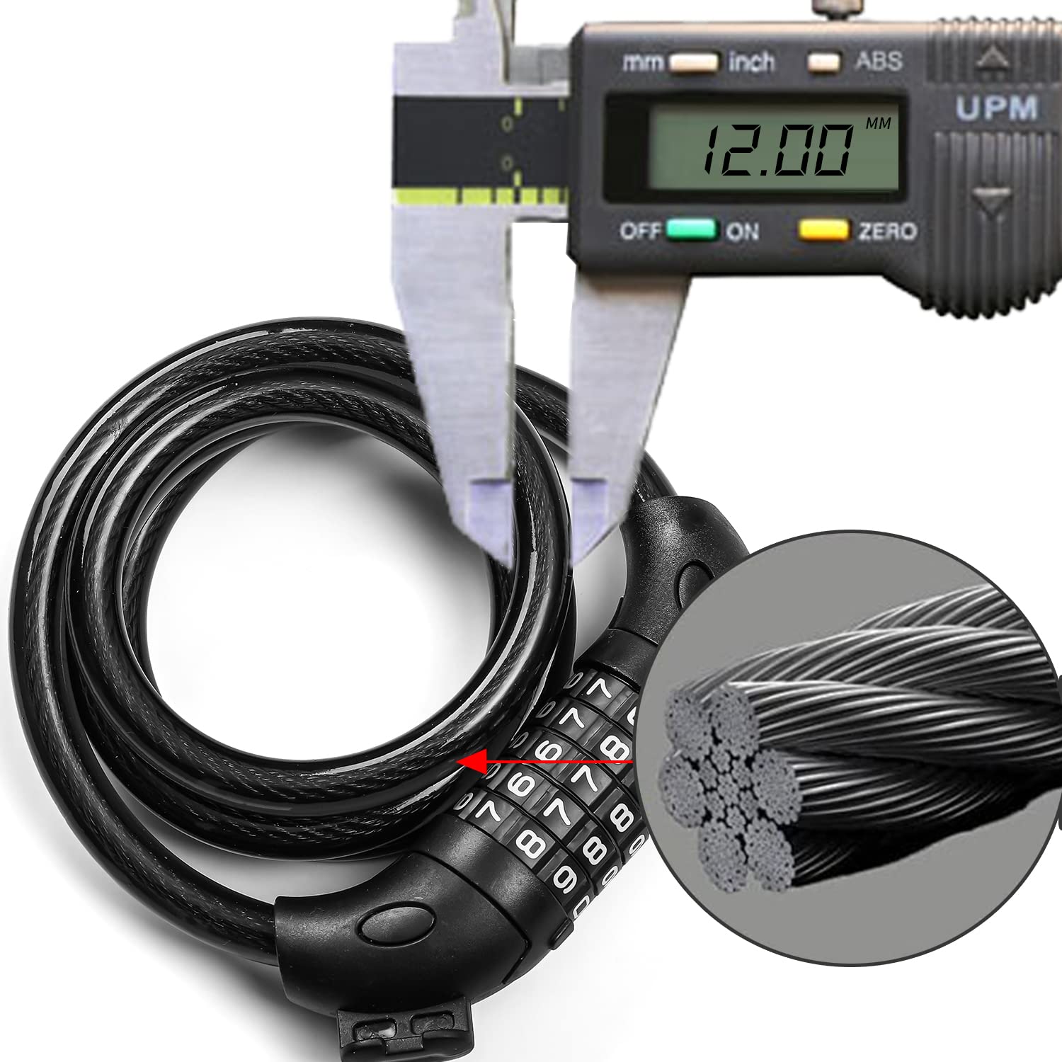 Bicycle Anti-Theft Code Lock, Composed of 5 Digits, Suitable for tri-City Vehicles, Motorcycles, etc. The Lock can be Reset by Itself and Set The Code Lock by Yourself (Green)