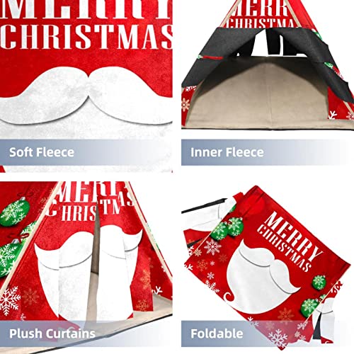 enheng Small Pet Hideout Creative Christmas Santa Red Hamster House Guinea Pig Playhouse for Dwarf Rabbits Hedgehogs Chinchillas