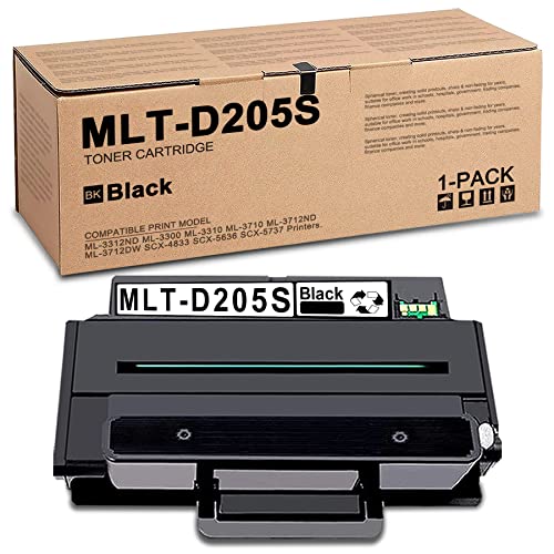 Compatible 1-Pack MLT-D205S D205S Toner Cartridge Black Replacement for Samsung ML-3312ND ML-3300 ML-3310 ML-3710 ML-3712ND ML-3712DW SCX-4833 SCX-5636 SCX-5737 Printer Toner,Sold by NITROINK