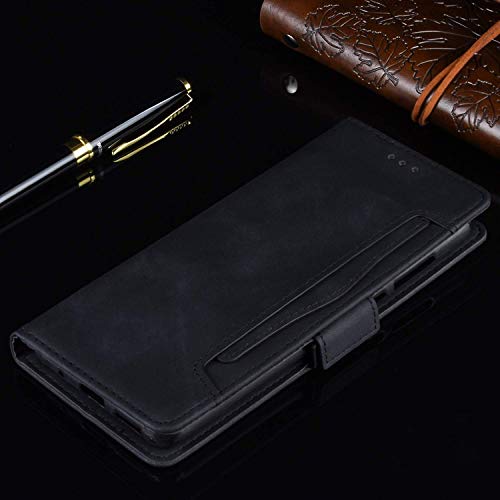 HualuBro Oppo Reno 5A Case, Magnetic Full Body Protection Shockproof Flip Leather Wallet Case Cover with Card Slot Holder for Oppo Reno 6 Pro Plus 5G Phone Case (Black)