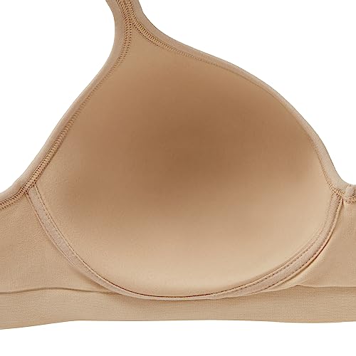 Bali Womens Comfort Revolution Wireless Bra, Full-coverage Wirefree Cool Fabric Full Coverage Bra, Almond Zag, 36B US