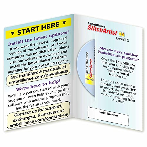Embrilliance StitchArtist Level 1, Digitizing Embroidery Software for Mac & PC