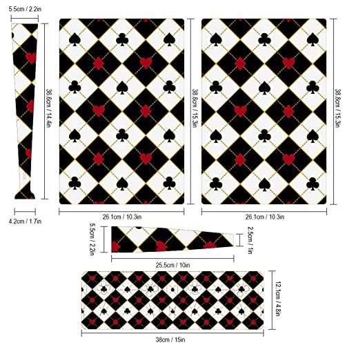 Card Suits White Black Diamond Full Protective Skin Cover Design Wrap Decal Sticker Compatible with PS5 Digital Edition Console and Controller