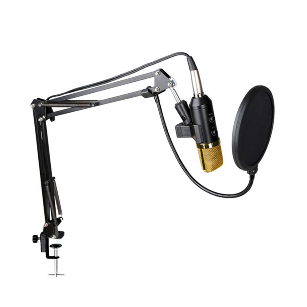 RICA-J Condenser Microphone, Cardioid Condenser Microphone, USB Microphone with Stand, 3.5mm Studio Condenser Mic with Shock Mount and Pop Filter