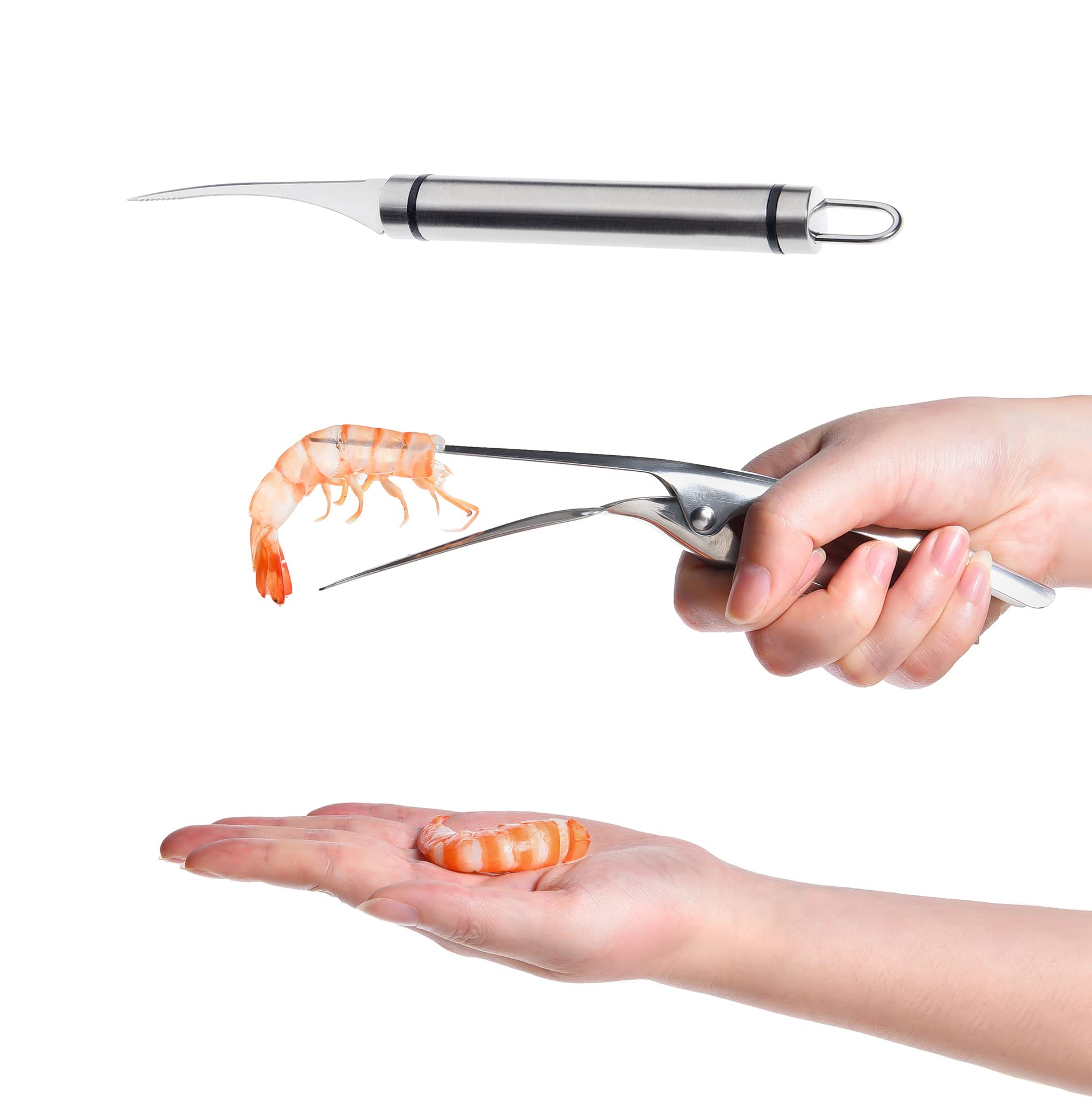 BROYEUR Shrimp Deveiner Tool and Shrimp Peeler Setr, 2 Pcs Shrimp Knife ShrimpThread Knife Shrimp Deveining Tool,Toad Fish Shrimp Cleaner Peels Prawn Outer Shell Deveins.