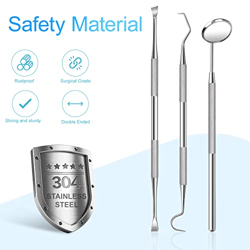 Dental Tools, Sopito 3PCS Teeth Cleaning Tools Stainless Steel Dental Scraper, Scaler Pick Plaque Remover Set