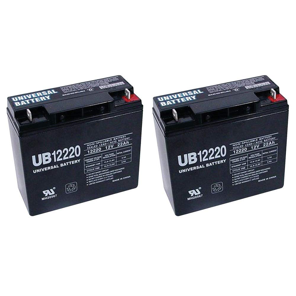 UPG Universal Power UB12220 12 Volt 22 AmpH SLA Replacement Battery - 2 Pack