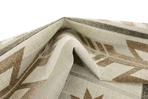 Unique Loom Outdoor Modern Collection Area Rug - Albuquerque (5' x 8' Rectangle, Beige/ Brown)