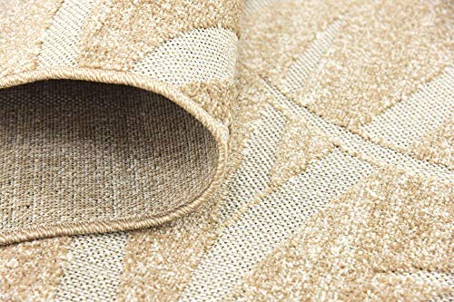 Unique Loom Outdoor Botanical Collection Area Rug - Orlando (5' 1" x 8' Rectangle, Beige/ Cream)