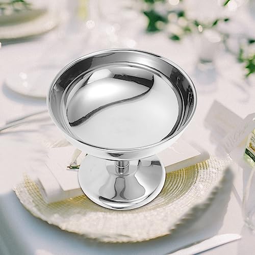 DOITOOL Pudding Cups Ice Cream Cups Dessert Dish Stainless Steel Sundae Bowls Snack Yogurt Cup Pudding Cup Salad Cup Serving Dish Fruit Container Footed Trifle Tasters