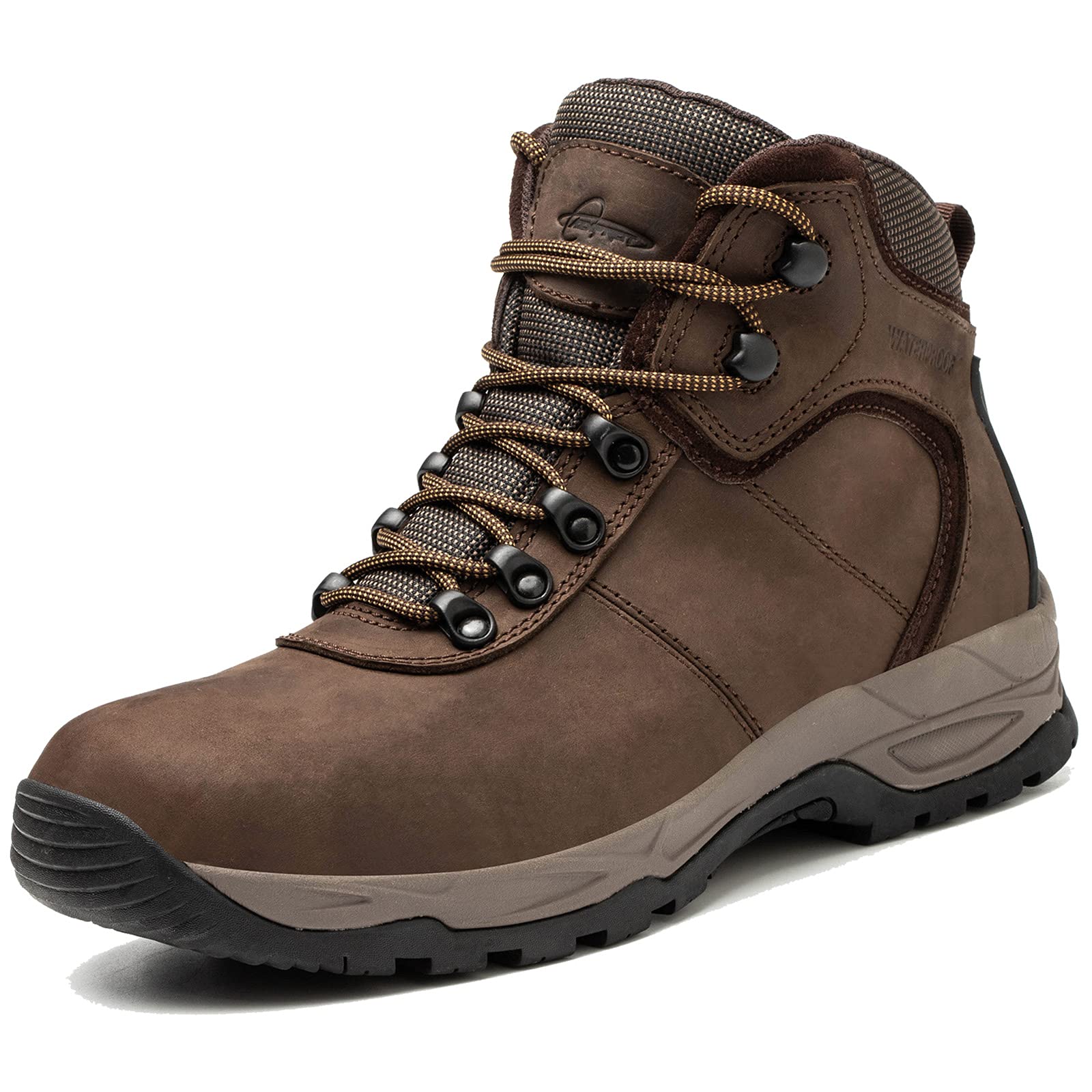 AZXPROT Waterproof Hiking Boots for Men, Outdoor Lightweight Trekking Trails Shoes Backpacking Mountaineering Boots Brown 13