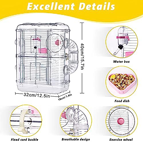 MLOHASING Hamster Cages and Habitats,Rat Cage with Hamster Accessories Including Hamster Ball,Food Dish, Water Bottle,Small Animal Cage and Playpen