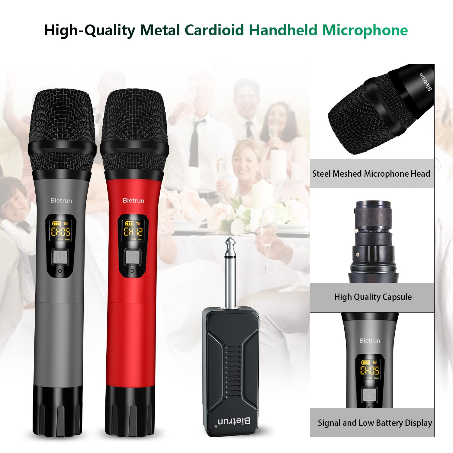 Bietrun Wireless Microphone Portable Storage Case WXM02 WXM04 WXM19 WXM21, Dual Mic Bag with EVA Hard Shell Exterior, Case Only, for travel outing handheld