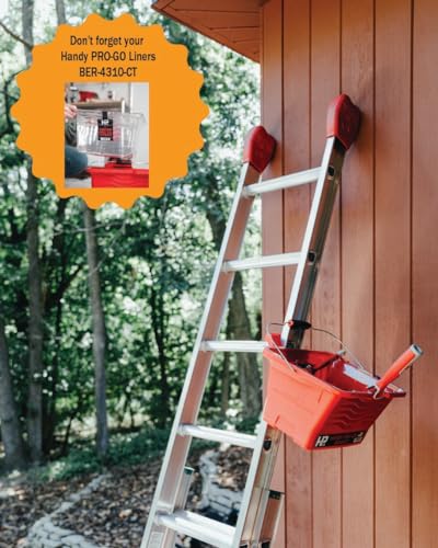 HANDy Paint Products Pro-Go Bucket Paint and Tool Bucket with Brush Holder That Attaches to Most Ladders, 1 Gallon, Red