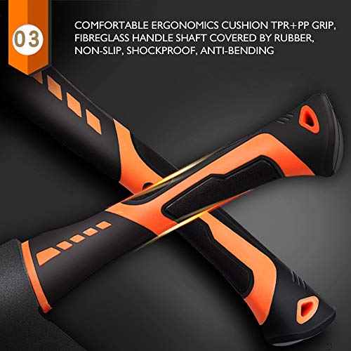 Chopping Axe, 15β Camping Outdoor Hatchet for Wood Splitting and Kindling, Forged Carbon Steel Heat Treated Hand Maul Tool