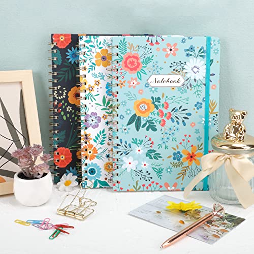EOOUT 3 Pack B5 Spiral Notebook, Hardcover Large Notebooks, Wide Ruled Spiral Notebooks with 160 Pages, 100gsm Paper, 7.3'' x 10.3'' Cute Notebooks for Women Office School Supplies