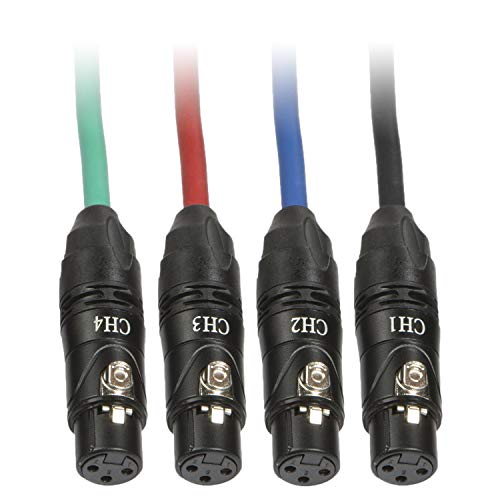 Lyxpro 4 Channel XLR Cable Snake AES & DMX – Connect 4-channle XLR to 30' Single Ethercon Cat6 Cable
