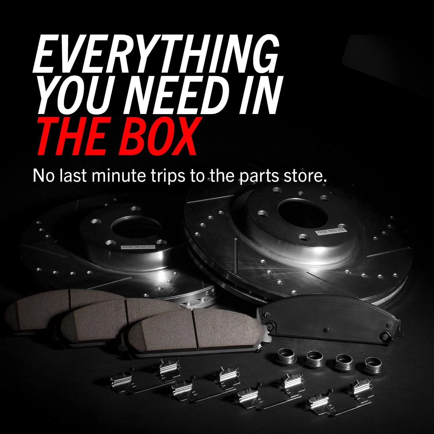Power Stop K8639 Z23 Front and Rear Brake Kit-Drilled/Slotted Brake Rotors & Carbon Ceramic Brake Pads For Ram 3500 2019-2022 [Model Specific]