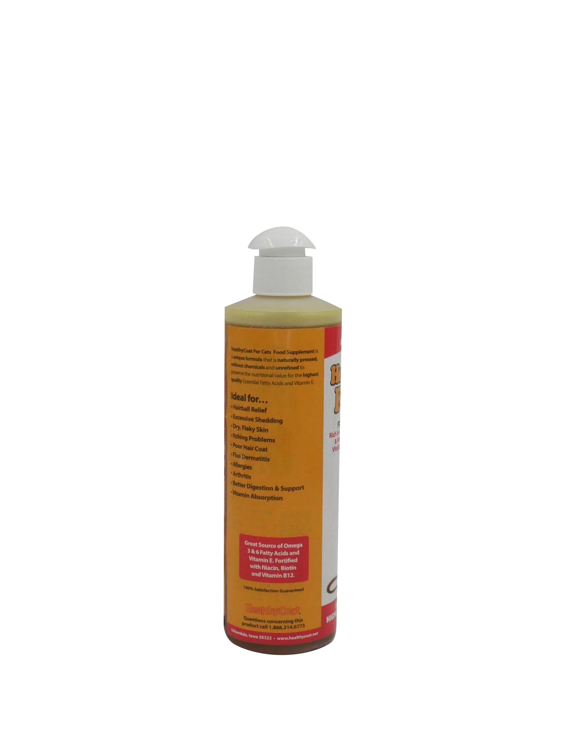 HealthyCoat for Cats: 4oz. for Hairball Relief, Healthy Skin and Coat (Pint)