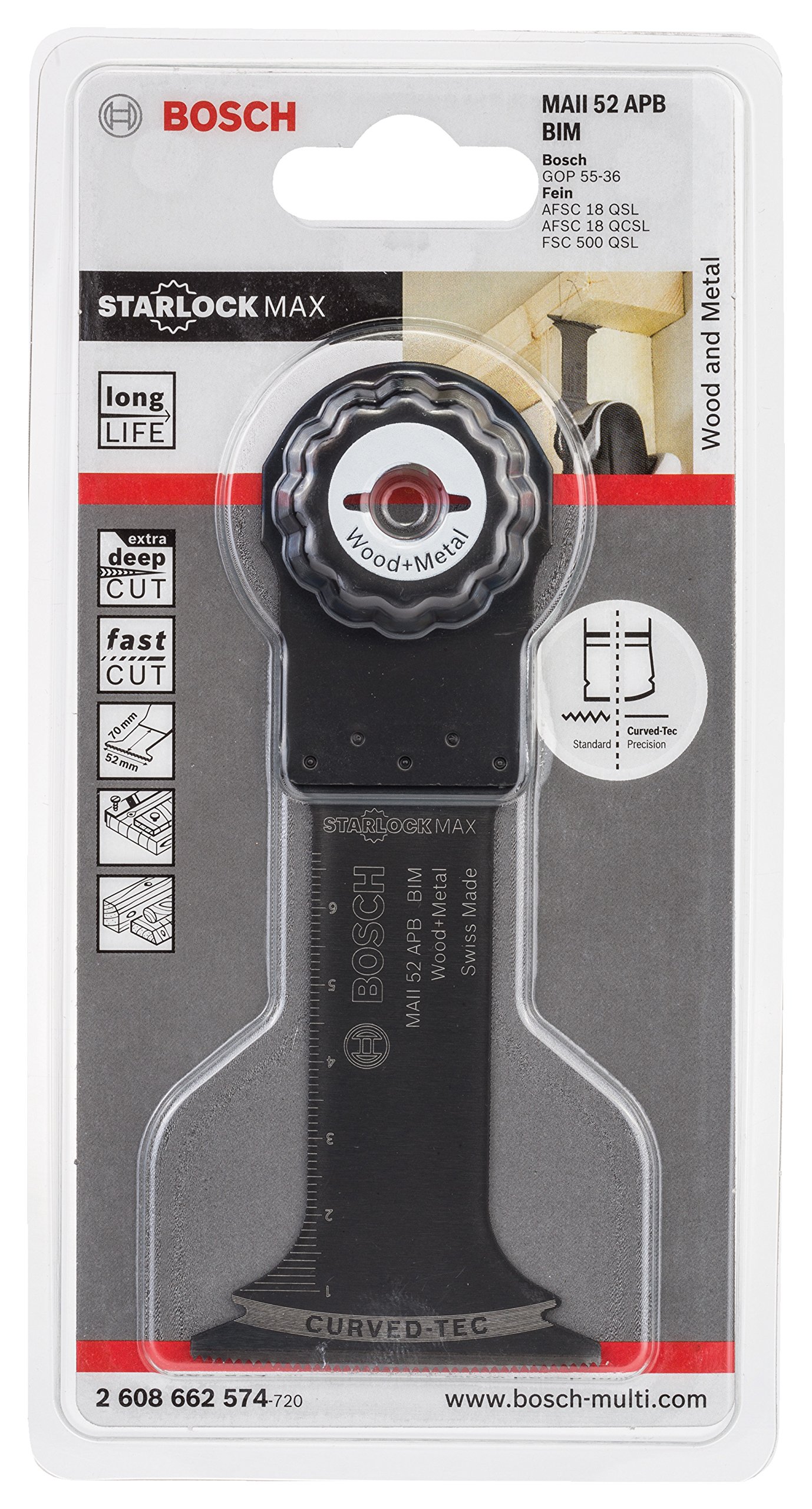 Bosch 2608662574 Plunge Cut Saw Blade "Maii 52 Apb" of Bi-Metal