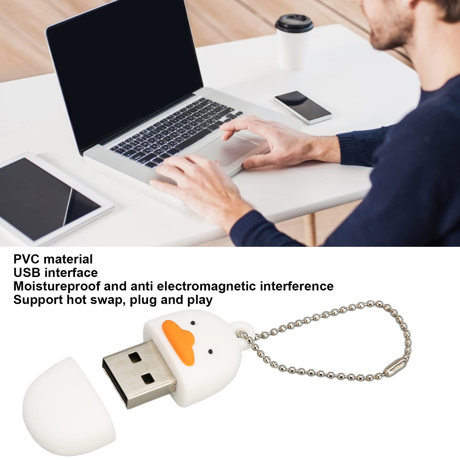 Cartoon Flash Drive, Dumb Goose Cute U Disk, Cute Cartoon Flash Drive 4-512GB Thumb Drive Memory Stick, Plug and Play Support Hot Swap USB Memory Stick(Dumb Goose 16GB)